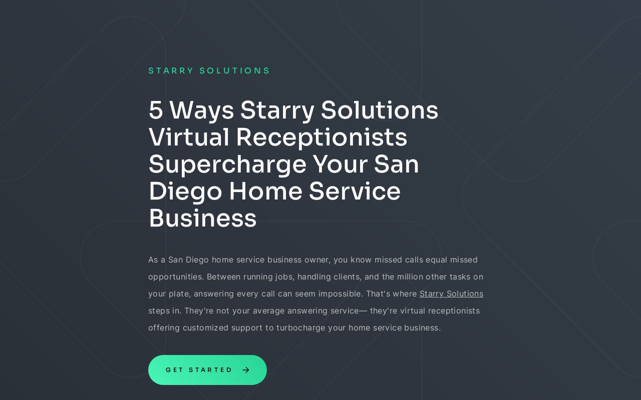 San Diego Home Service Businesses: Grow with Starry Solutions Virtual ...